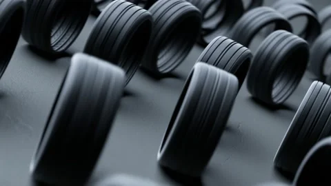 Endless animation with rolling car wheel... | Stock Video | Pond5