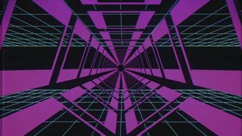 endless flight through retro style cyber... | Stock Video | Pond5
