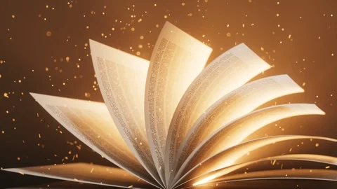 Endless flipping pages in magic book. Go... | Stock Video | Pond5