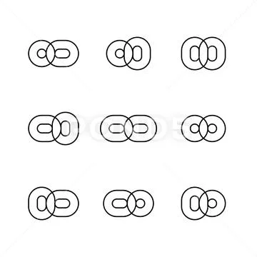 Endless loop shape, nine isolated logo symbols: Royalty Free #127284446