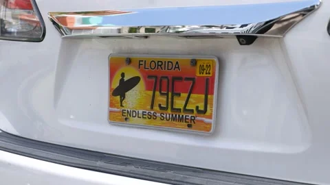 Endless Summer Florida Vehicle License ... | Stock Video | Pond5