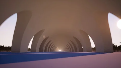 Endless tunnel perspective view from ins... | Stock Video | Pond5