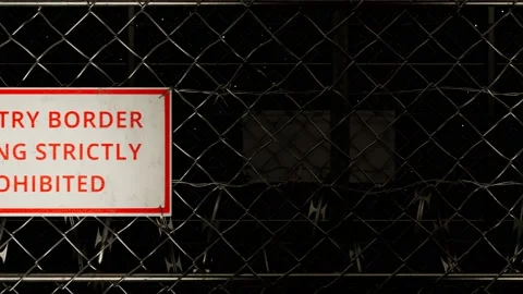 Endless view at the border fence with wa... | Stock Video | Pond5