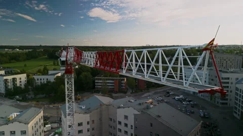 Energetic angle of a flat-top constructi... | Stock Video | Pond5