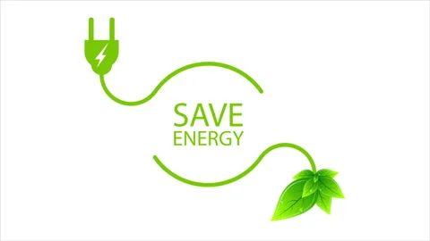energy conservation symbol with power pl... | Stock Video | Pond5