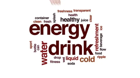 Energy drink animated word cloud, text d... | Stock Video | Pond5