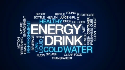 Energy drink animated word cloud, text d... | Stock Video | Pond5