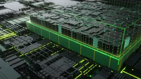 Energy flows from CPU into motherboard. ... | Stock Video | Pond5
