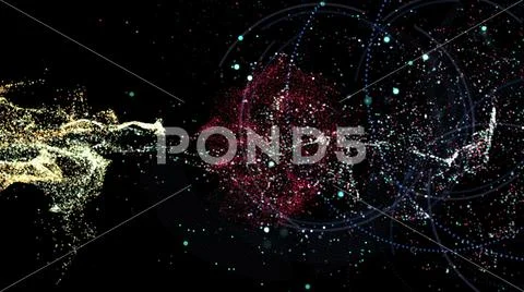 Energy particles explosion mixing over black background ~ Clip Art ...