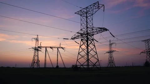 Energy, power lines. Engineering designs... | Stock Video | Pond5