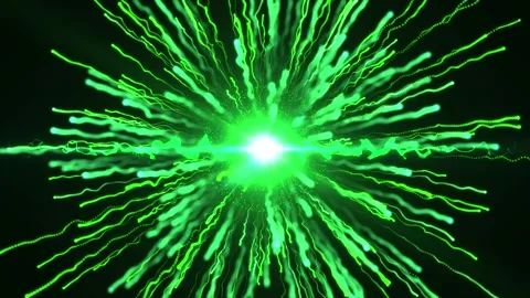 Energy star colliding and exploding gree... | Stock Video | Pond5