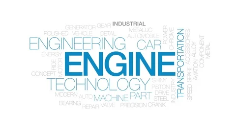 Engine animated word cloud, text design ... | Stock Video | Pond5