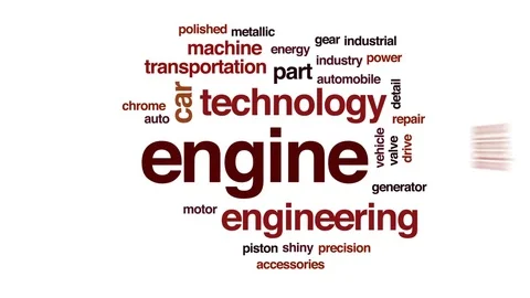Engine animated word cloud, text design ... | Stock Video | Pond5