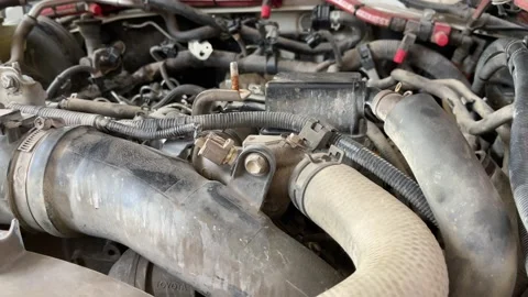 Engine bay of a toyota 79 Series Landcru... | Stock Video | Pond5