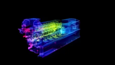 Diesel Engine 3D Stock Footage ~ Royalty Free Stock Videos | Pond5