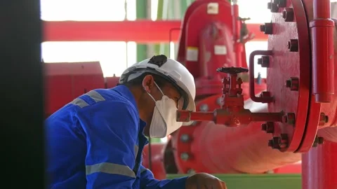 Engine Fire Pump ensures safety and reli... | Stock Video | Pond5