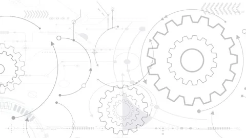 Engine gears wheels rotating animation o... | Stock Video | Pond5