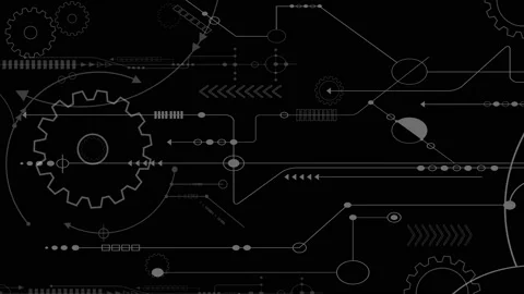 Engine gears wheels rotating animation o... | Stock Video | Pond5