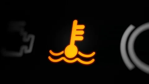 Engine Temperature Warning Light on Car ... | Stock Video | Pond5