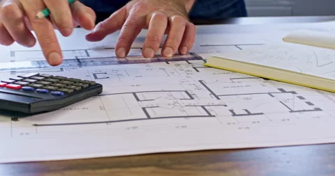 Engineer hands draw line and make calcul... | Stock Video | Pond5