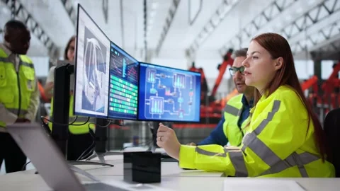 Engineer Operator Using Scada System | Stock Video | Pond5