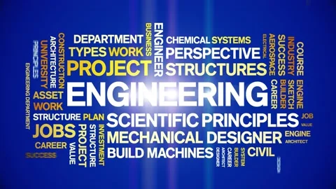 Engineering animated word cloud,animatio... | Stock Video | Pond5