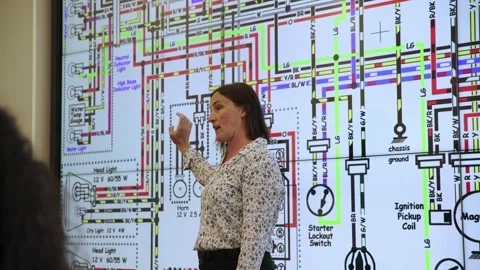 Engineering lecturer explaining diagram ... | Stock Video | Pond5