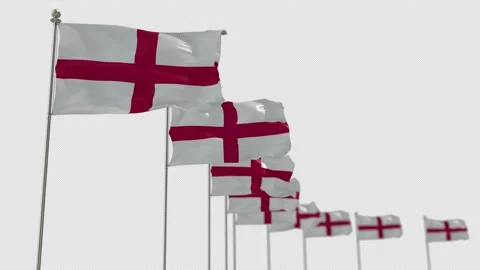 England Row Of Flags Animation Include A... | Stock Video | Pond5