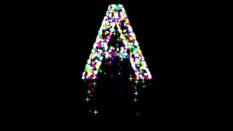 English alphabet A with colorful glitter... | Stock Video | Pond5