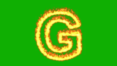 English alphabet G with fire effect gree... | Stock Video | Pond5