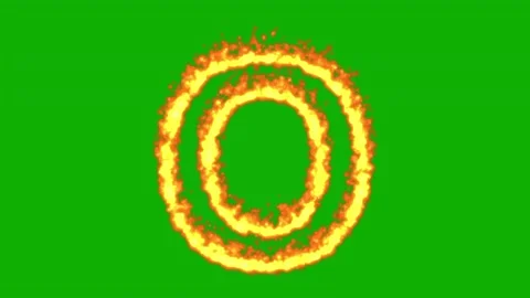 English alphabet O with fire effect gree... | Stock Video | Pond5