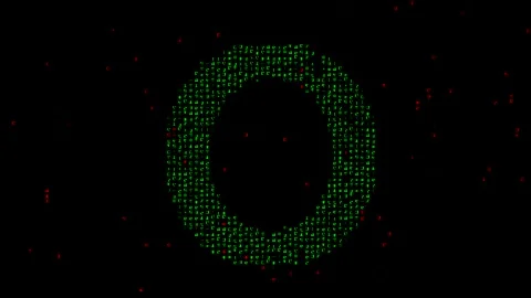 English alphabet O with matrix code on p... | Stock Video | Pond5