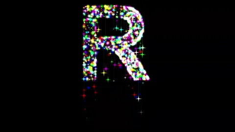 English alphabet R with colorful glitter... | Stock Video | Pond5
