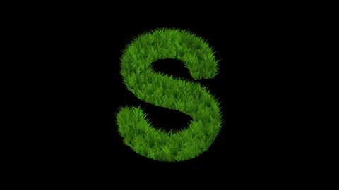 English alphabet S with green grass effe... | Stock Video | Pond5