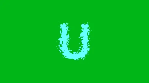 English alphabet U with water waves gree... | Stock Video | Pond5