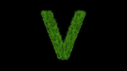 English alphabet V with green grass effe... | Stock Video | Pond5