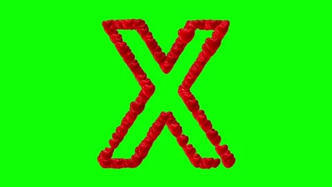 English alphabet X with red hearts green... | Stock Video | Pond5