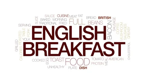 English breakfast animated word cloud, t... | Stock Video | Pond5