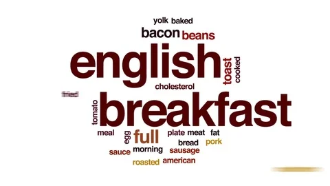 English breakfast animated word cloud, t... | Stock Video | Pond5