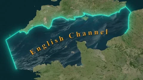 English Channel Map | Stock Video | Pond5