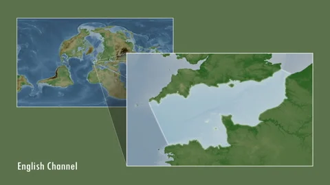 English Channel. Pale map. Patterson Cyl... | Stock Video | Pond5