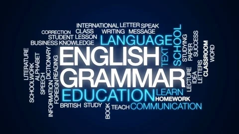 English grammar animated word cloud, tex... | Stock Video | Pond5