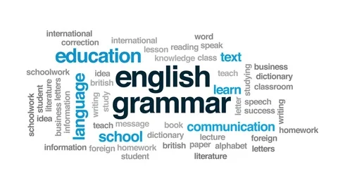 English grammar animated word cloud, tex... | Stock Video | Pond5
