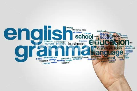 English grammar word cloud concept on grey background Stock Image #73517901