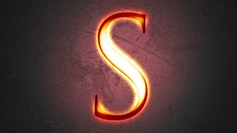 Engraved letter S shining on stone backg... | Stock Video | Pond5