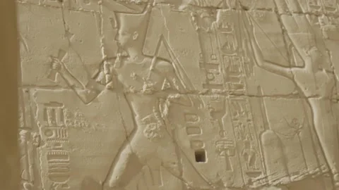 Engraving on the wall of the ancient bui... | Stock Video | Pond5