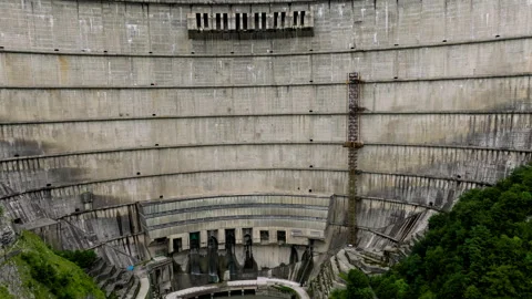 Enguri Dam - A Hydroelectric Arch Dam On... | Stock Video | Pond5