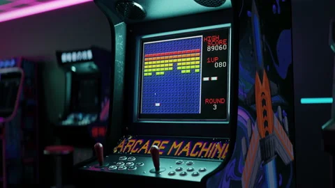 Enjoying the classic block breaker game ... | Stock Video | Pond5