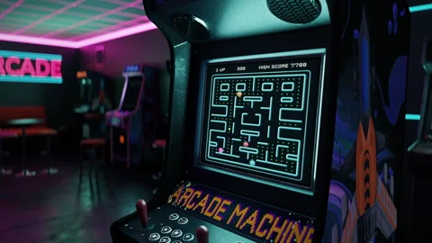 Enjoying playing on the old-school arcad... | Stock Video | Pond5