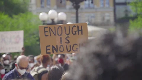 Enough in Enough Sign Board on Black Liv... | Stock Video | Pond5